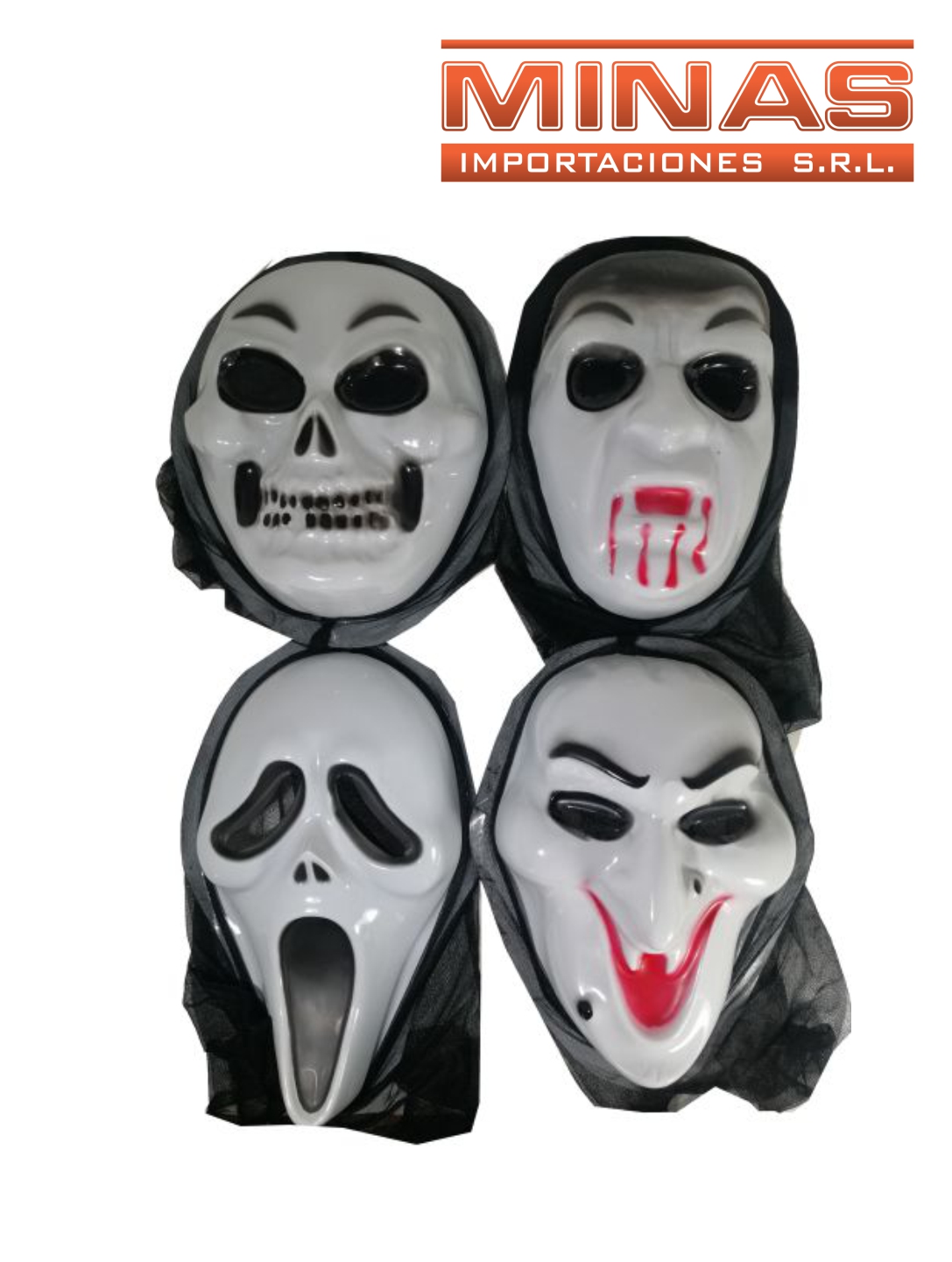 MASCARA PARA HALLOWEEN 4 MODELOS. JUGUETES DISFRACES Y HALLOWEEN