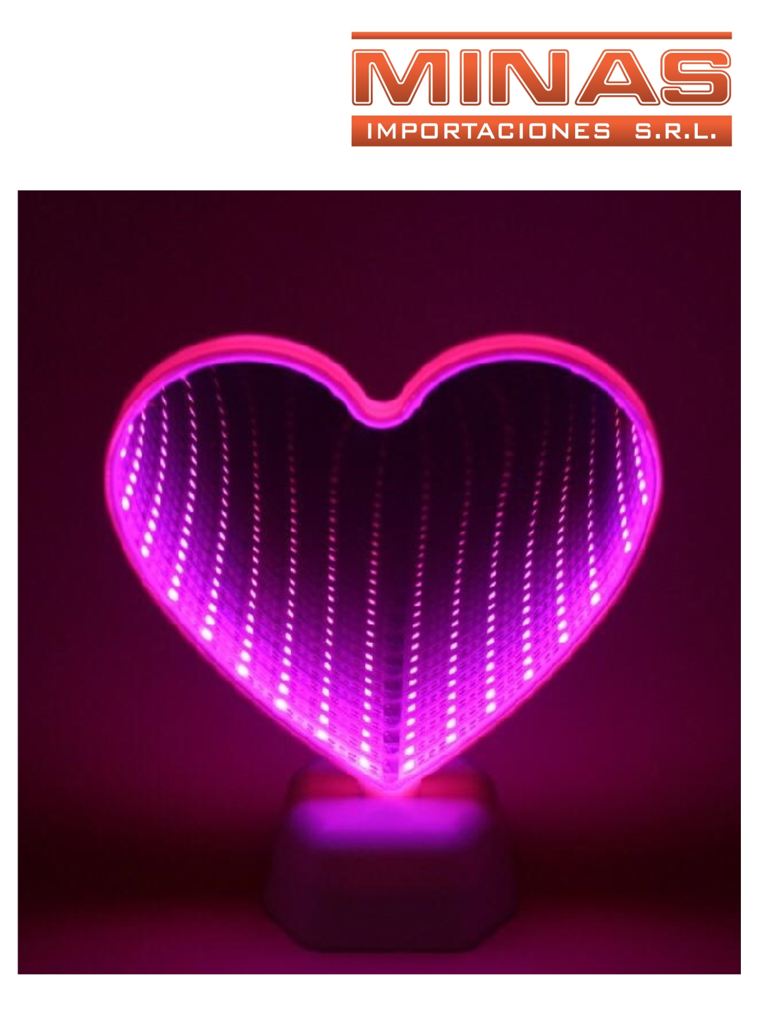 LAMPARA 4D A PILAS EN FORMA DE CORAZÓN BAZAR LAMPARAS