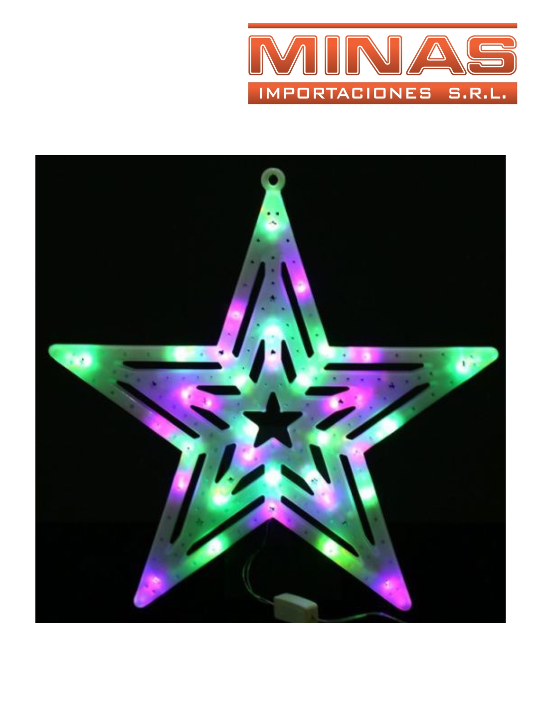 LED ESTRELLA MULTICOLOR DE 40 CM, 220 V. NAVIDAD LUCES