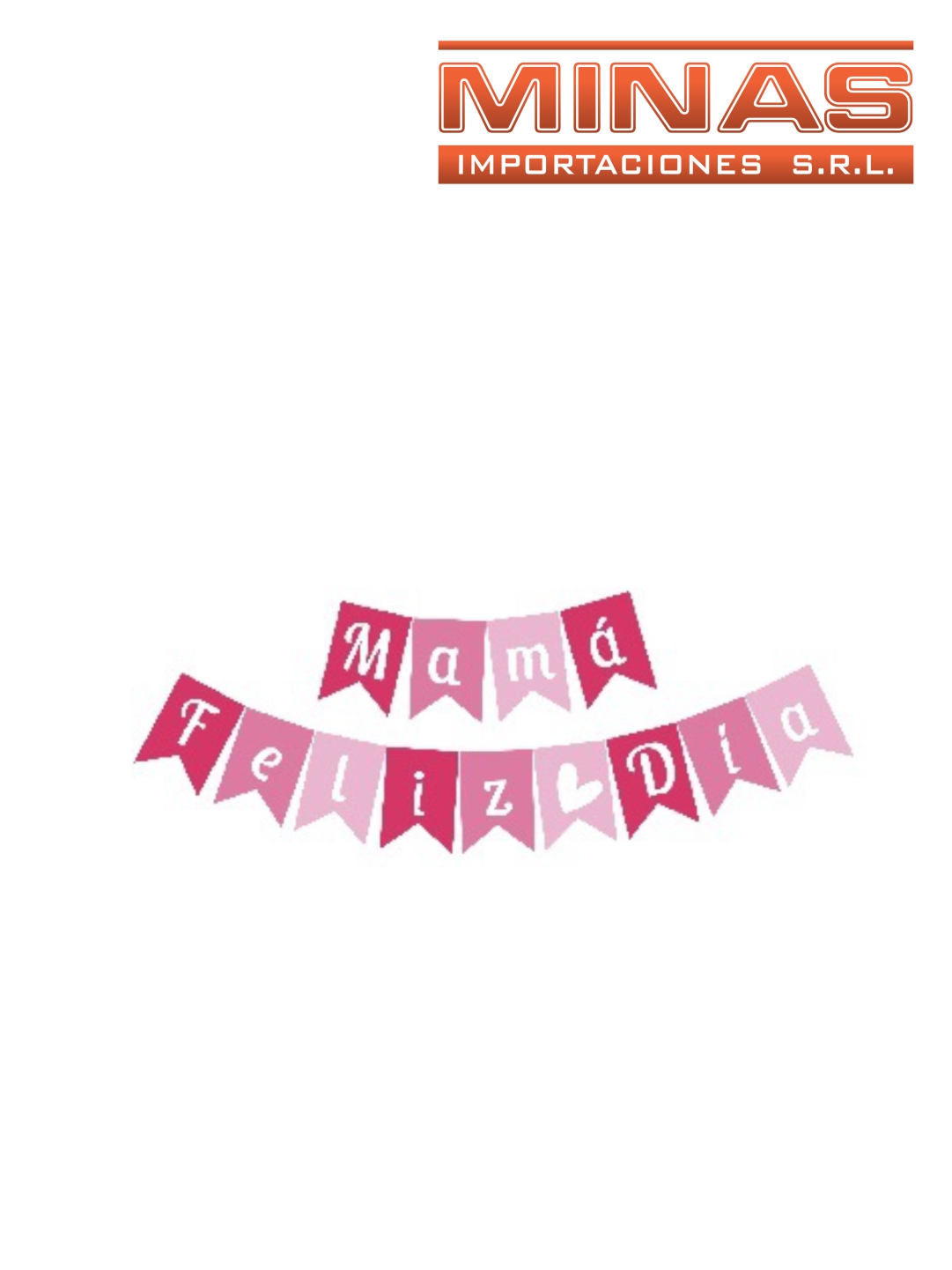 BANDERIN FELIZ DIA MAMA, TONOS ROSA. VARIOS FELIZ DIA